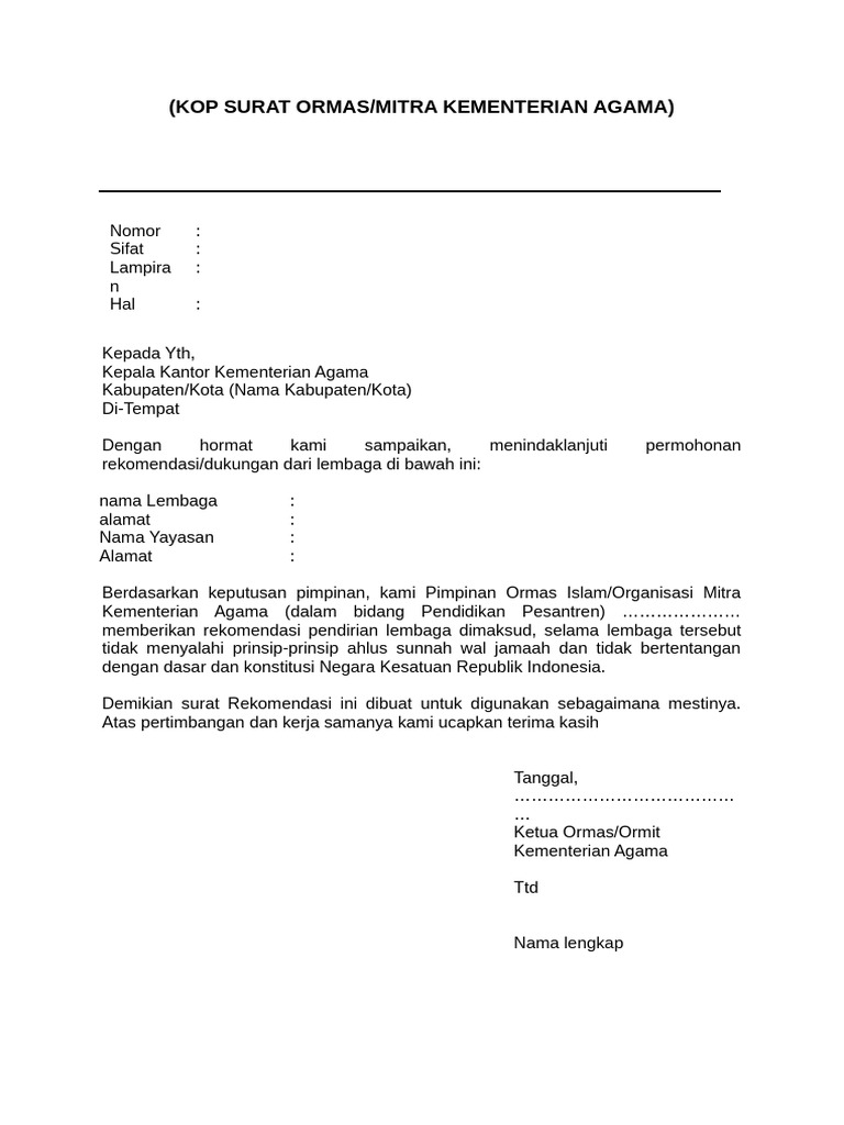 Rekomendasi Ormas | PDF