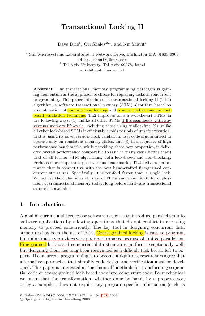 Transactional Locking II | PDF | Thread (Computing) | Computer Science