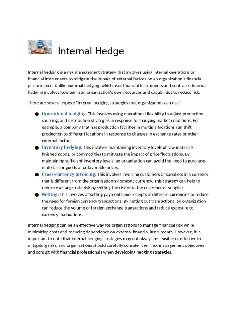 Internal Hedging Strategies Explained | PDF
