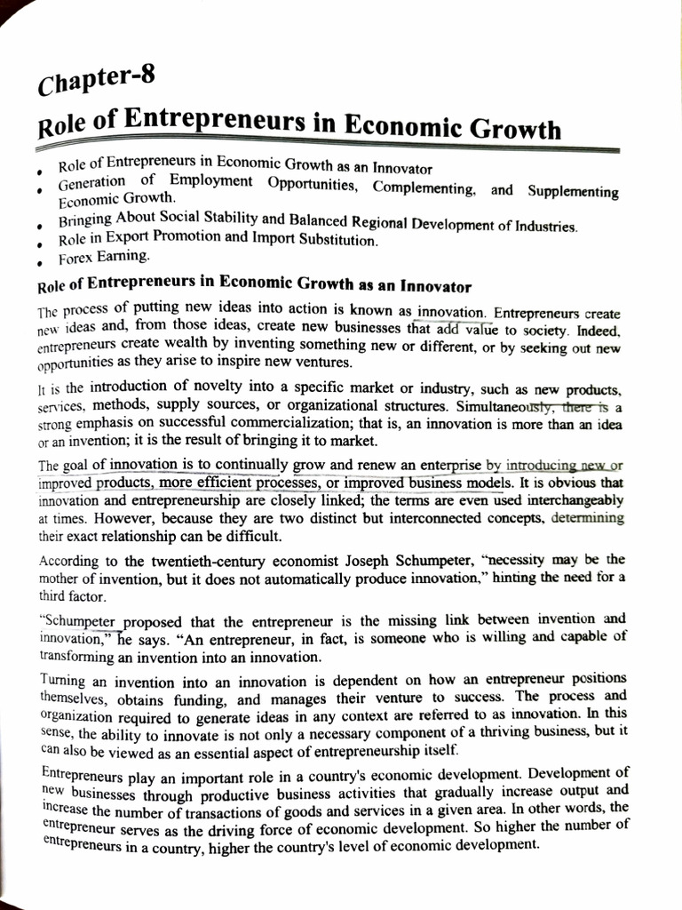 Entrepreneurs' Impact on Economic Growth | PDF | Entrepreneurship ...