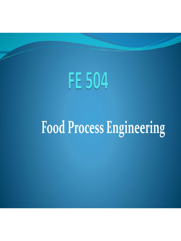 Food Process Engineering | PDF