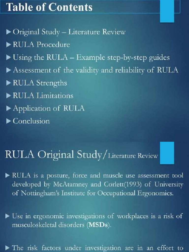 RULA | PDF