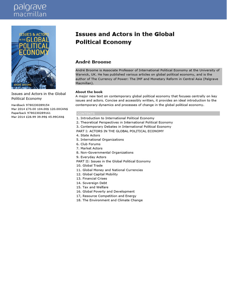 Issues and Actors in The Global Political Economy | PDF | Economics ...
