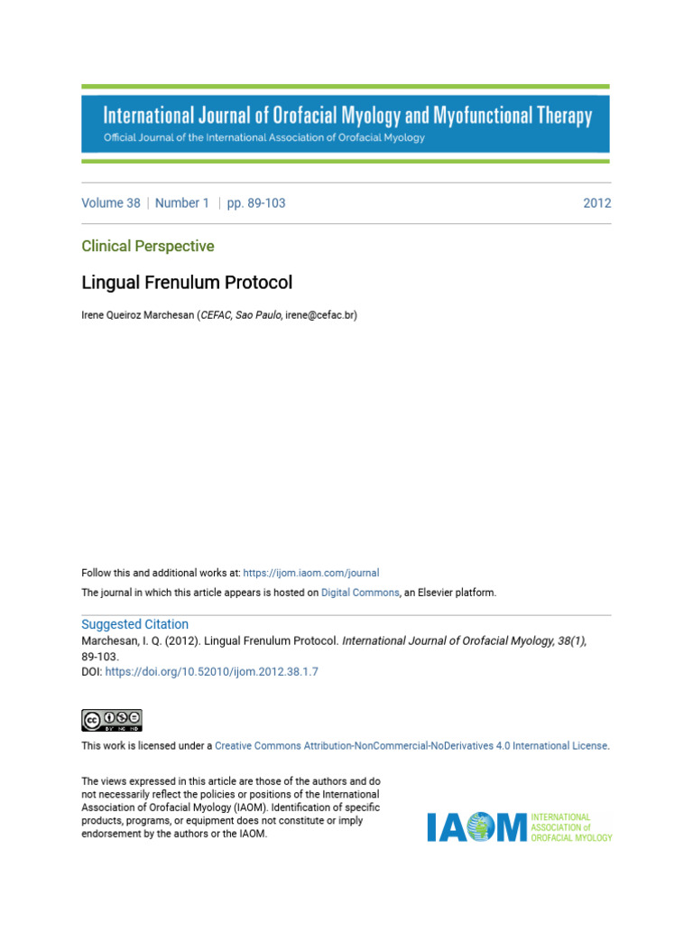 Lingual Frenulum Evaluation Protocol | PDF | Tongue