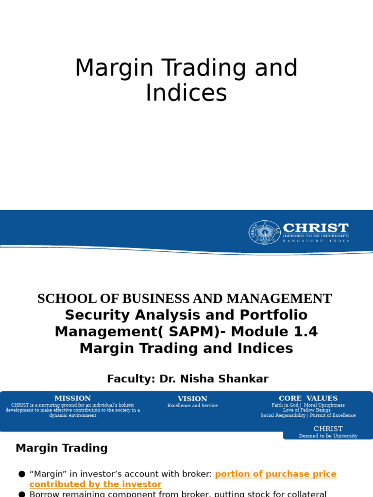 Margin Trading Basics and Indices Explained | PDF | Margin (Finance ...
