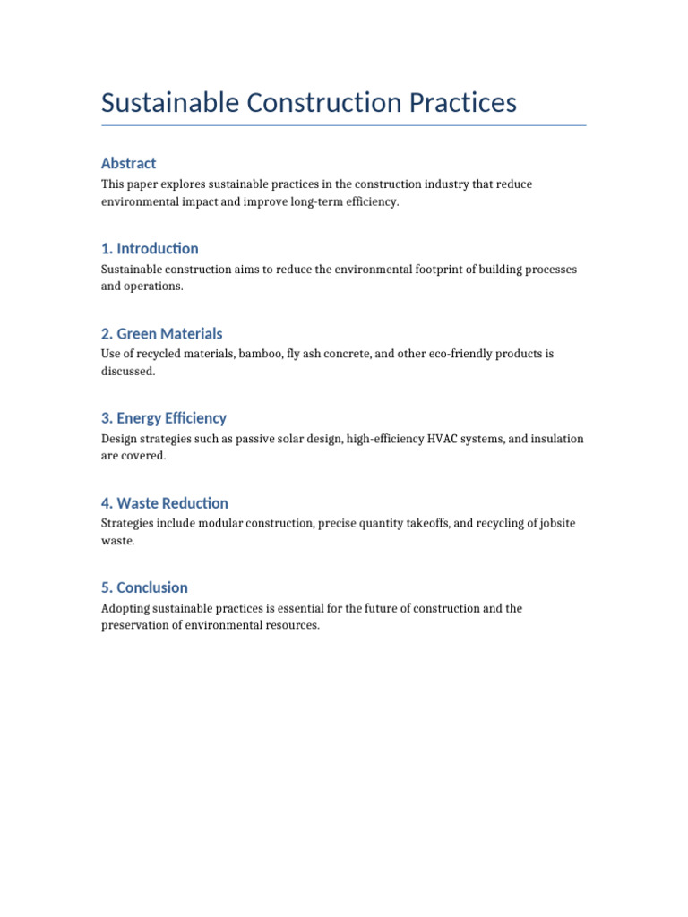 Sustainable Construction Practices Guide Pdf