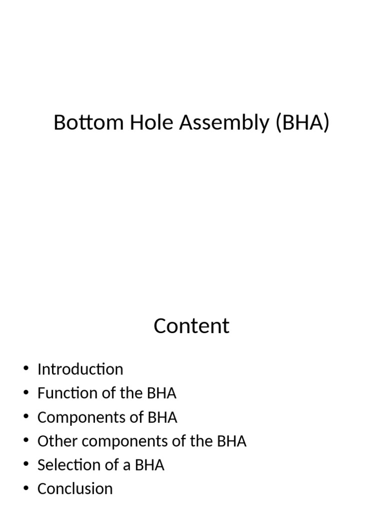 Bottom Hole Assembly (BHA) | PDF | Mechanical Engineering