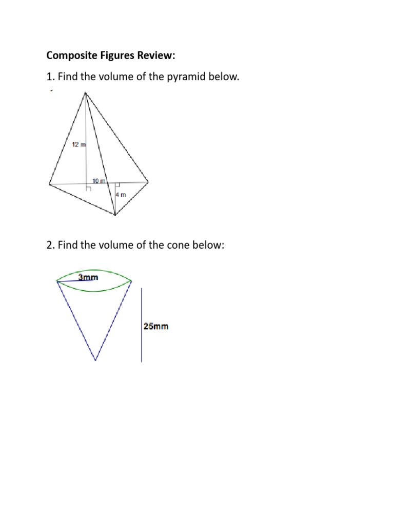 Composite Solids Volume and Surface Area | PDF