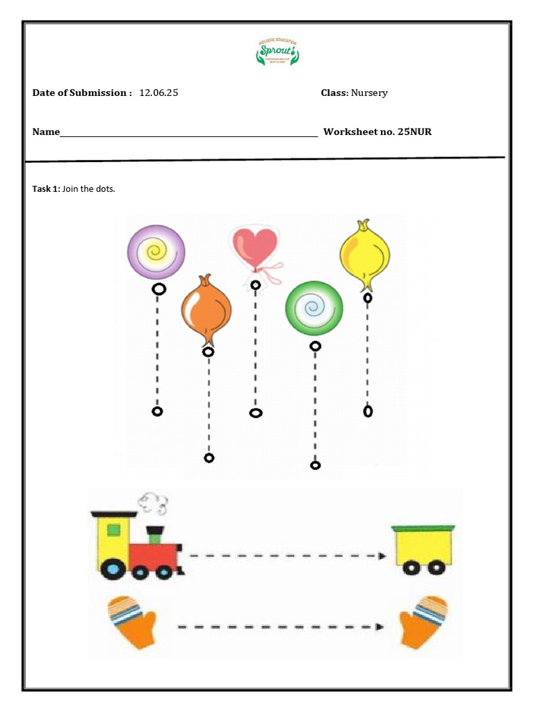 Nursery Holiday Homework.-1 | PDF