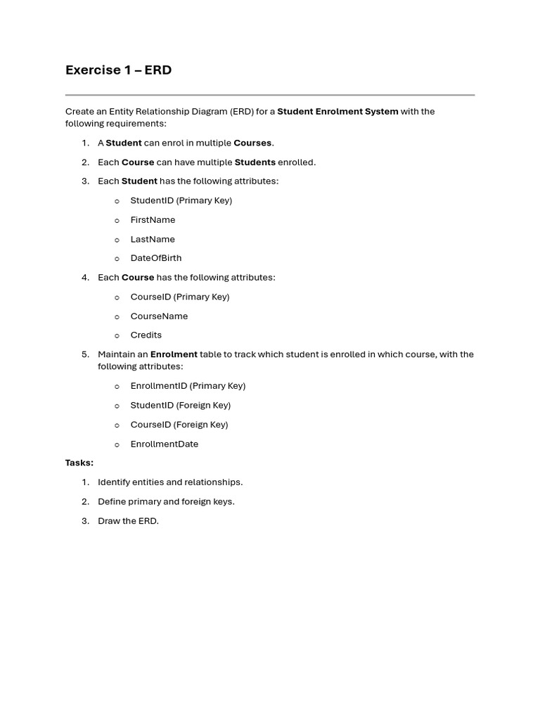 Exercise 1 Erd Pdf