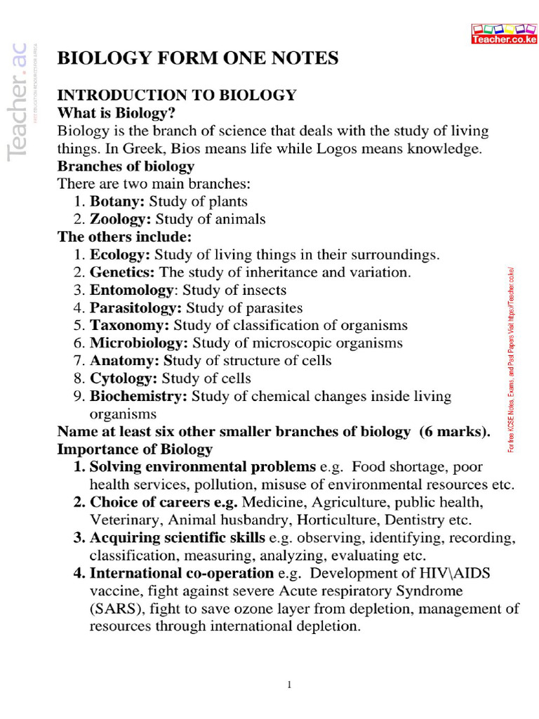 Biology-Notes-Form-1-4-Booklets-Teacher.co_.ke_ | PDF