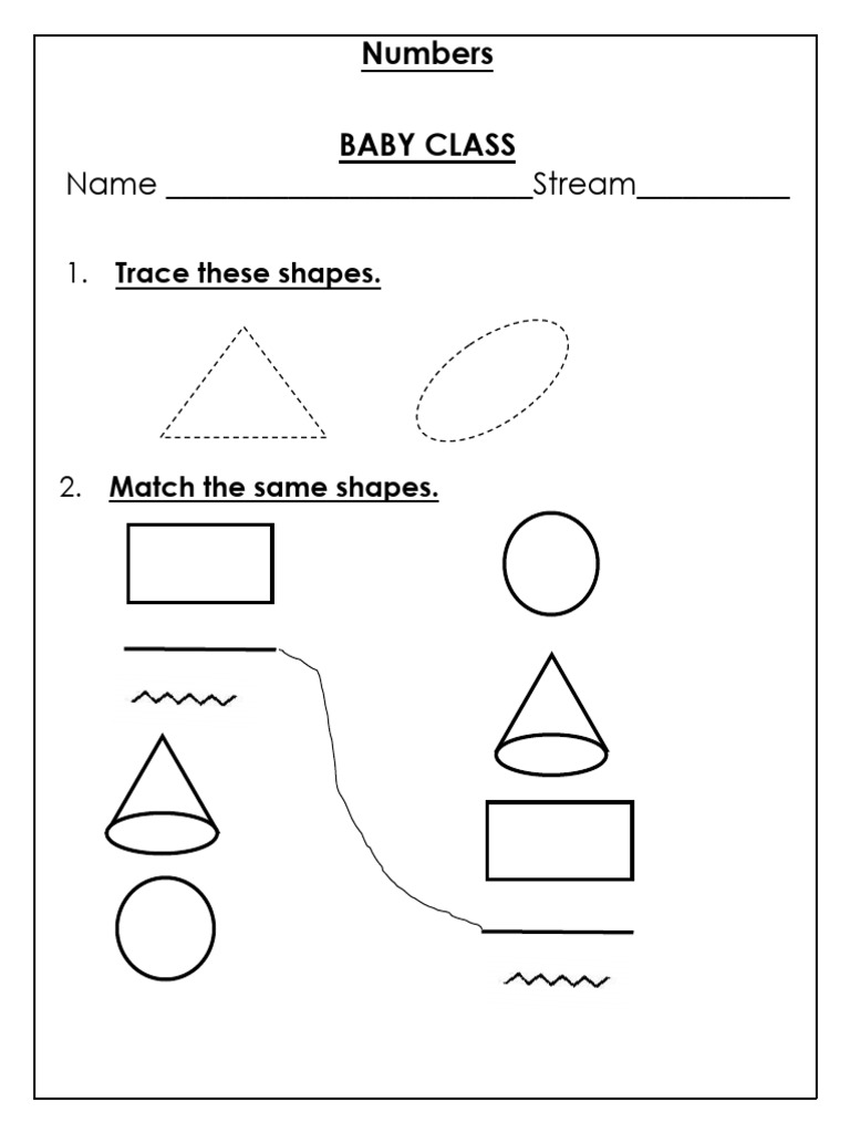 Baby Class Numbers Activities Worksheet | PDF