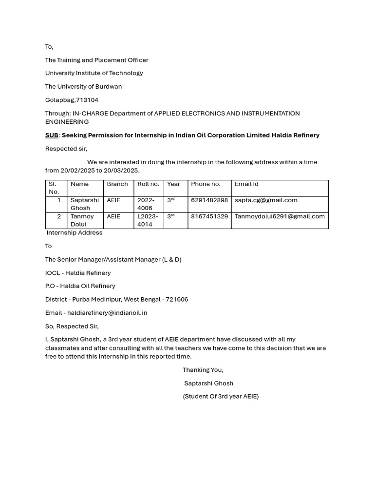 Internship Iocl-1 | PDF