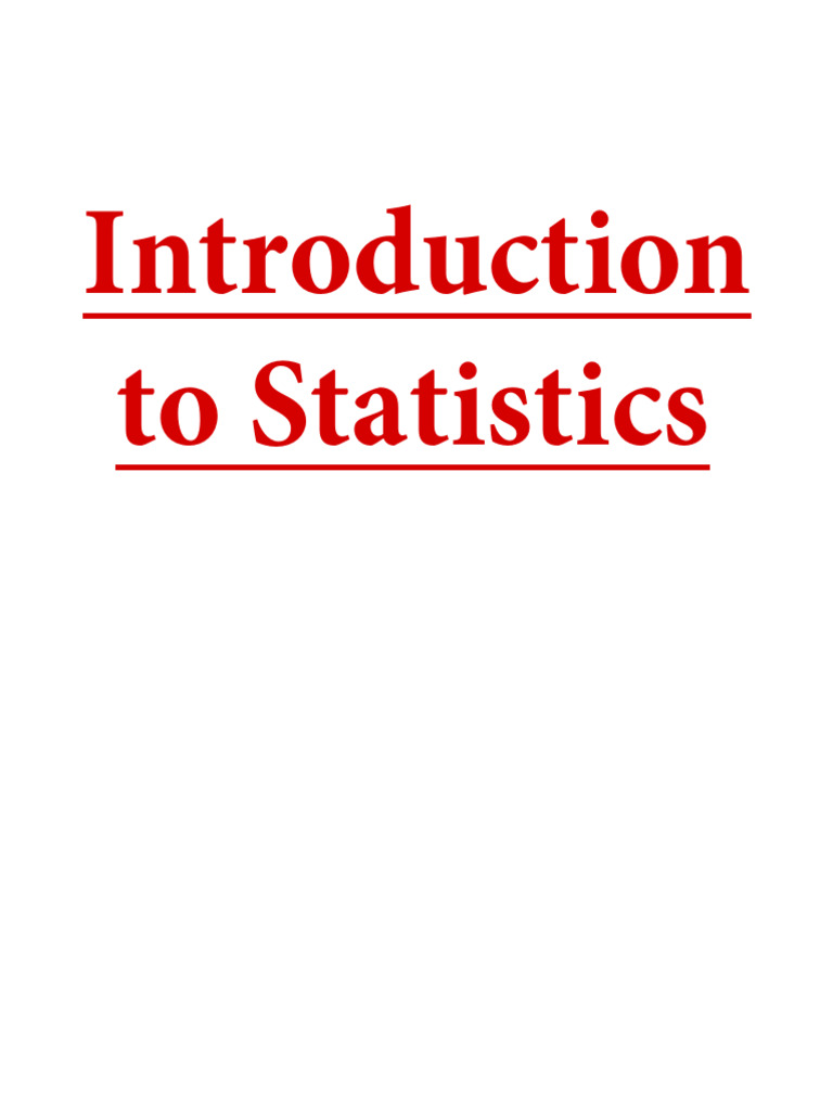 Introduction To Statistics | PDF | Statistics | Mean