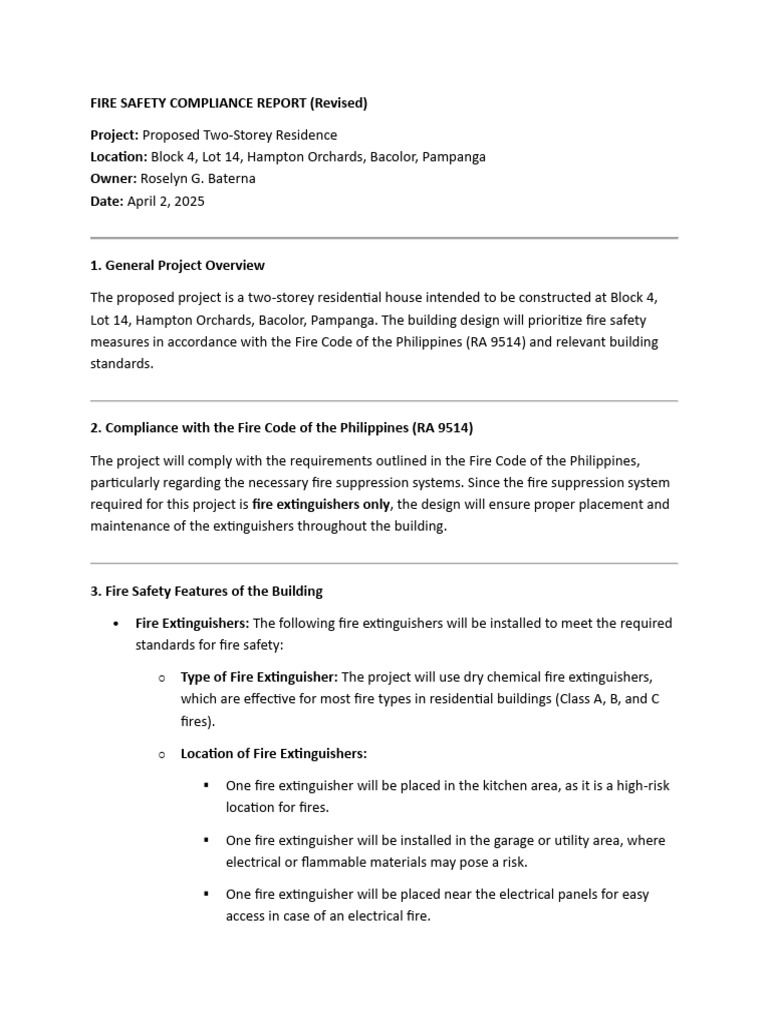 Fire Safety Compliance Report Pdf Fire Safety Construction Law