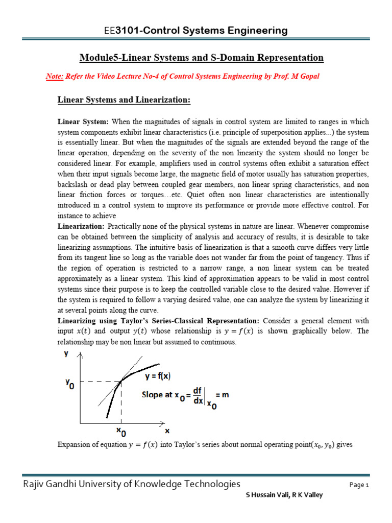5 - Linear Systems and S - Domain Representation | PDF | Applied ...