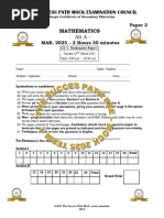 Pre-Mock Mathematics PP1 QS 2025 | PDF | Acceleration | Velocity