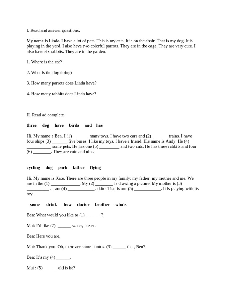 Pet Ownership and Family Activities | PDF