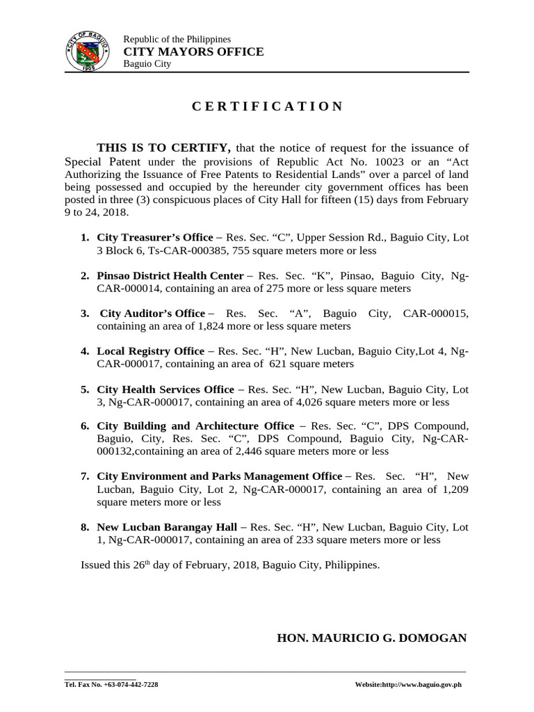 Certificate of POSTING | PDF