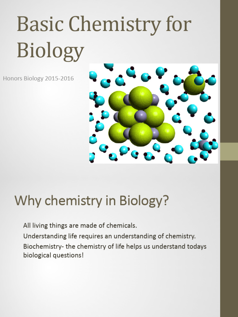 Chemistry Basics for Biology Students | PDF | Carbohydrates | Ph