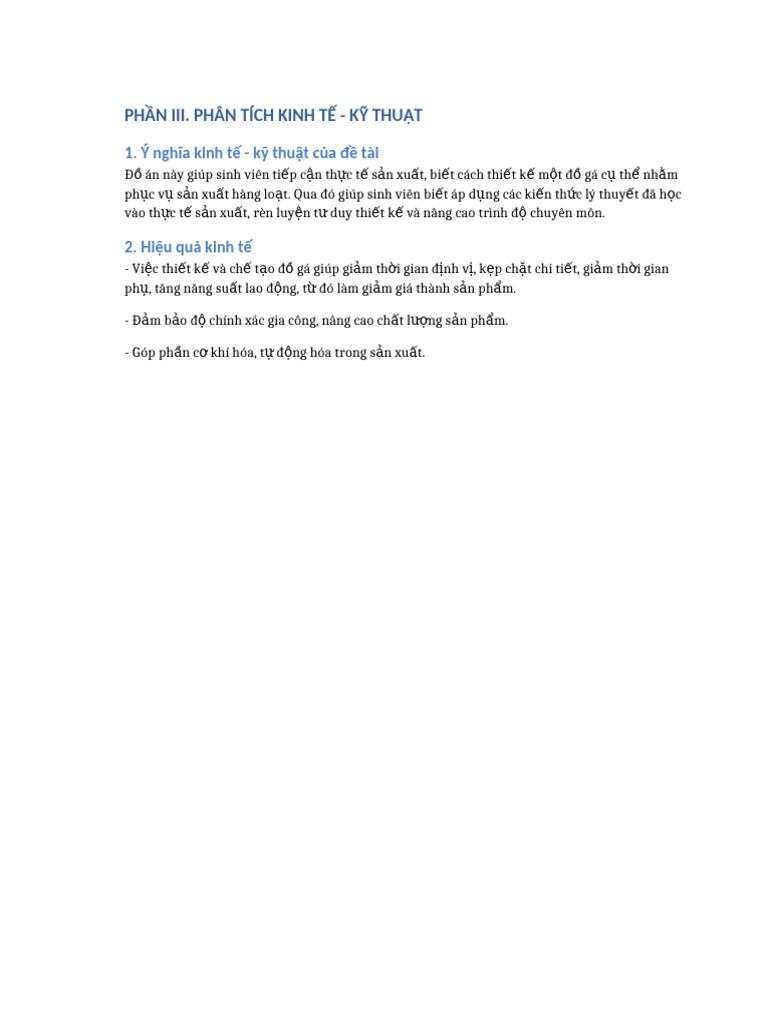 Phan III Phan Tich Kinh Te Ky Thuat | PDF