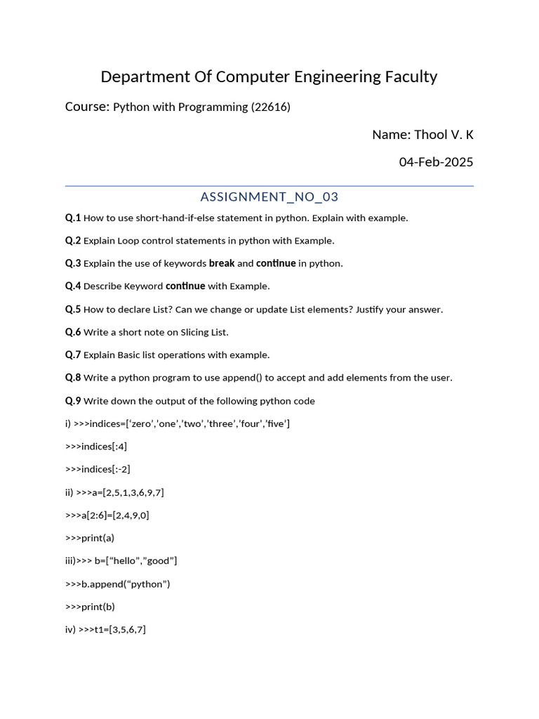 Python Programming Assignment Guide | PDF