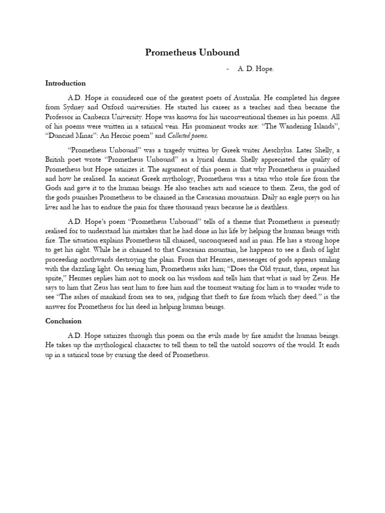 Prometheus Unbound | PDF