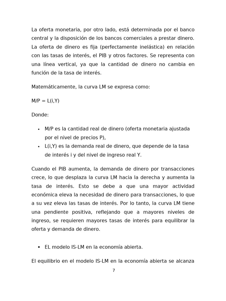 Modelo Islm | PDF | La política fiscal | La política monetaria