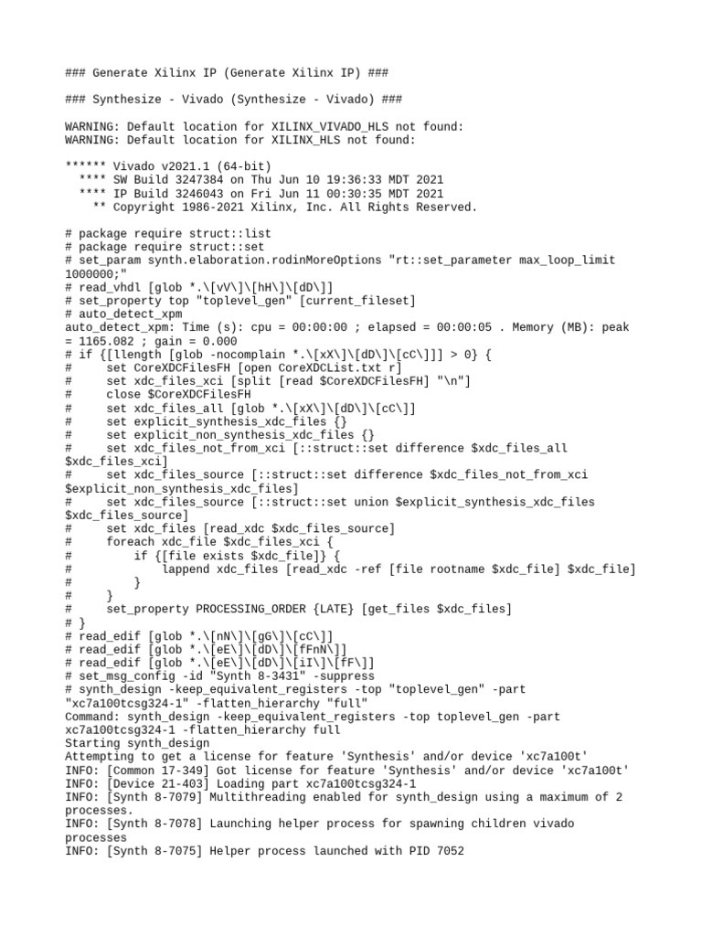 Generate Xilinx IP (Generate Xi | PDF | Synthesizer | Parameter (Computer Programming)