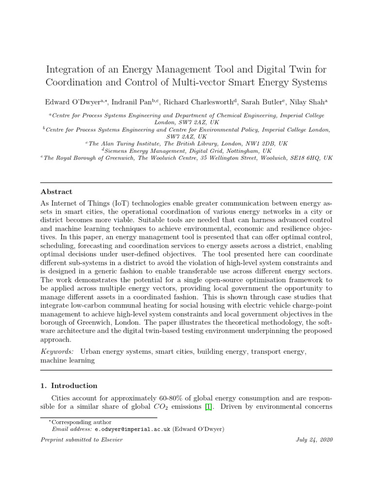 Integration of An Energy Management Tool and Digit | PDF | Mathematical ...