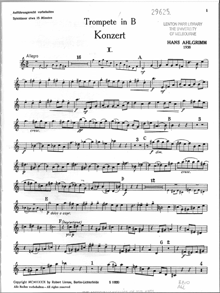 Ahlgrimm Trumpet Concerto Tpt | PDF