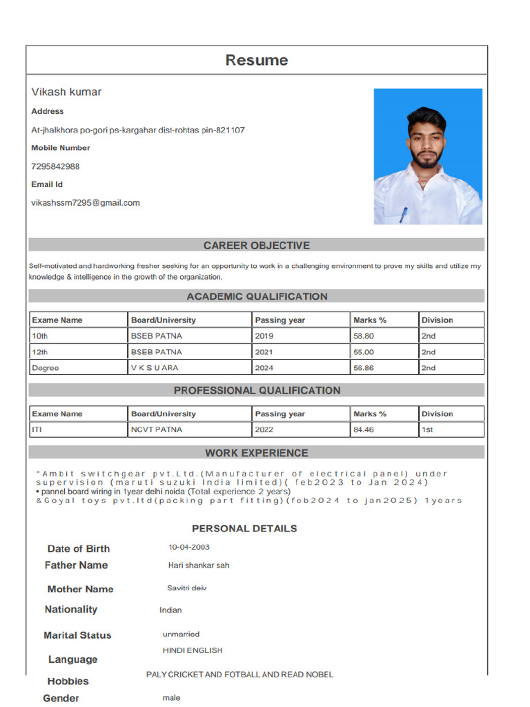 Vikash Gupta Resume April 25 | PDF