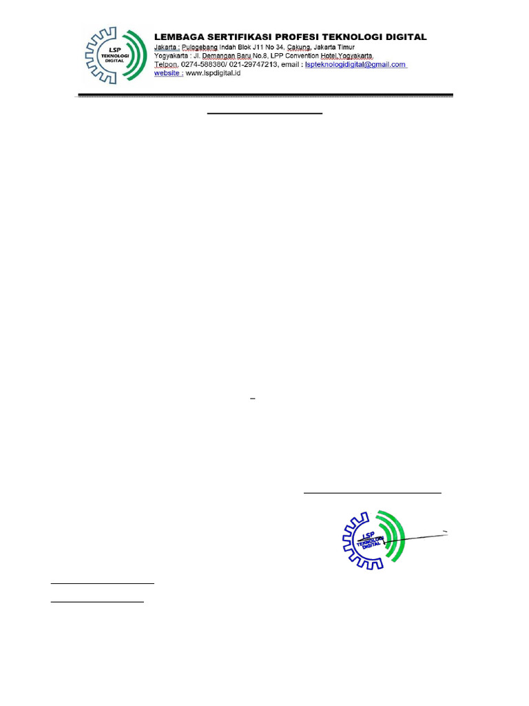 Surat Tugas Asesor Video Editing | PDF