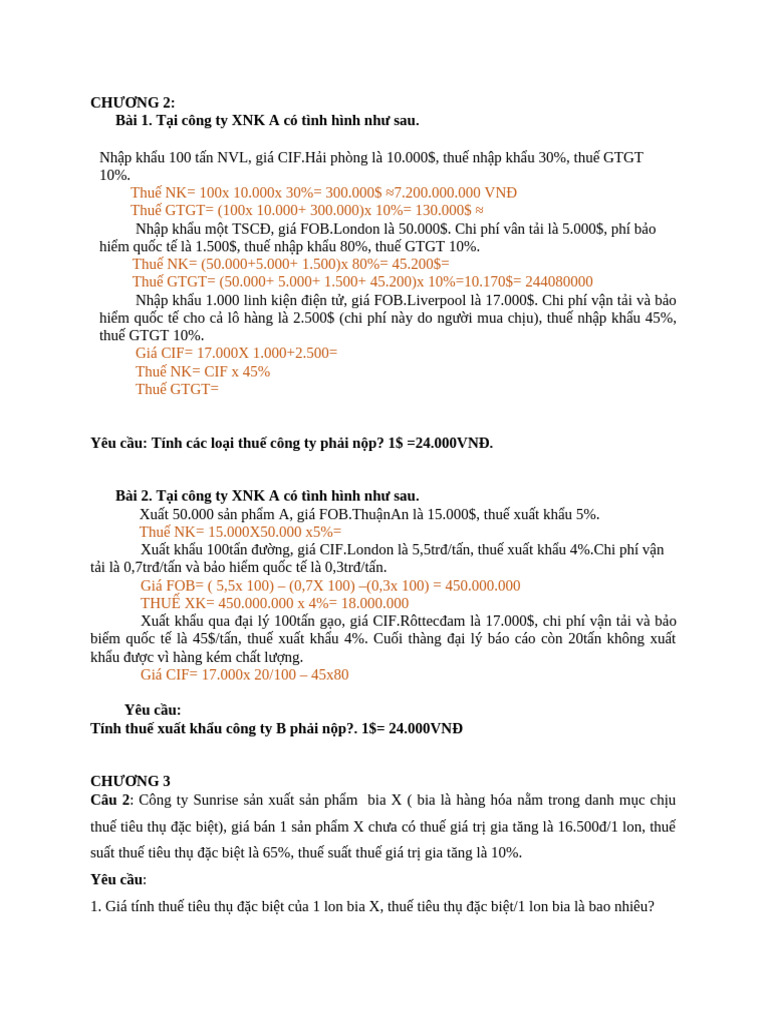 Btap Kế Toán Thuế | PDF