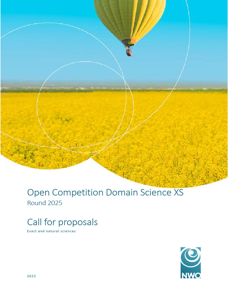 ENW-XS Grant Call for Proposals 2025 | PDF | Open Access | Science