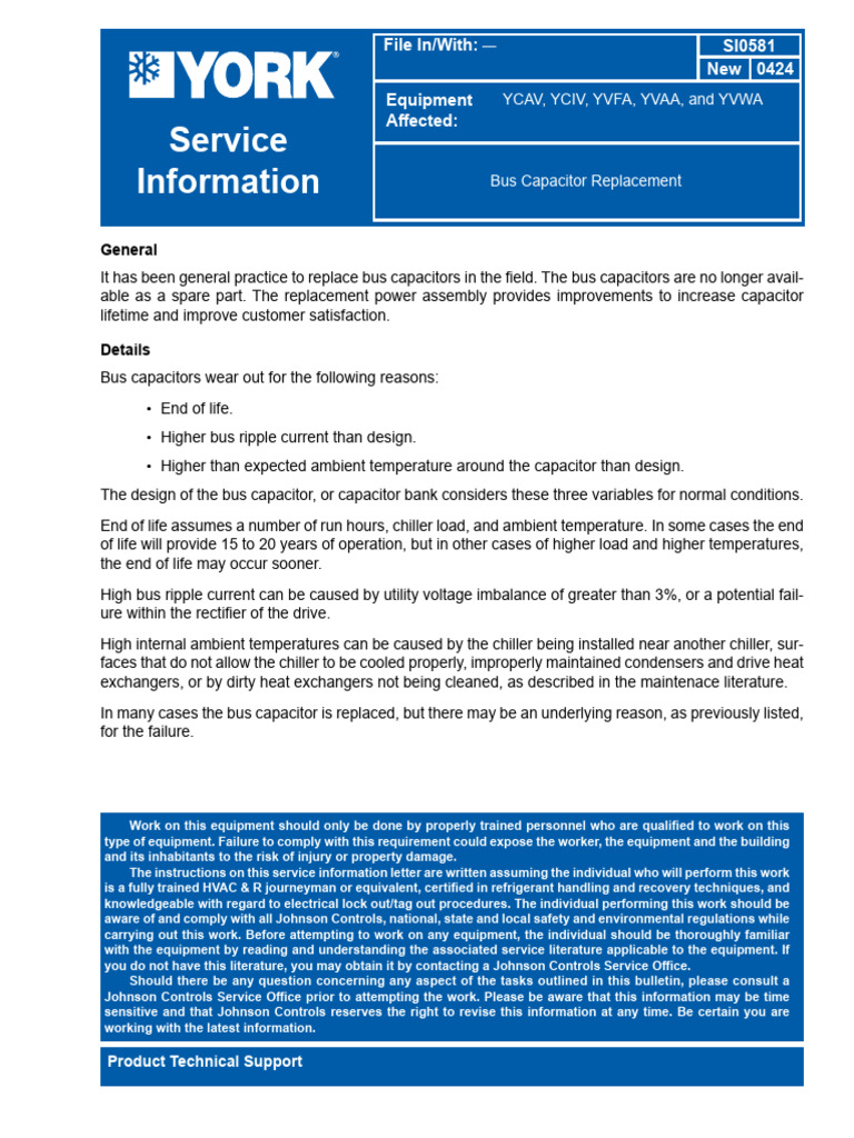 SI0581 Bus Capacitor Replacement | PDF | Capacitor | Electric Power