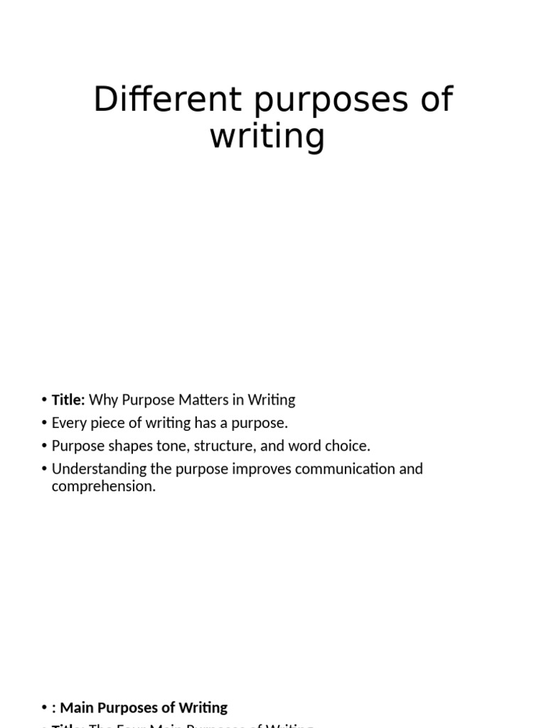 Understanding Writing Purposes | PDF