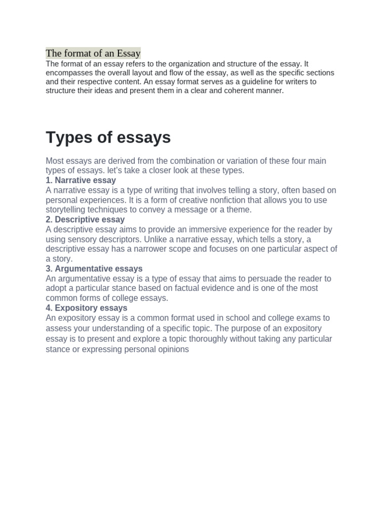 types of essays | PDF