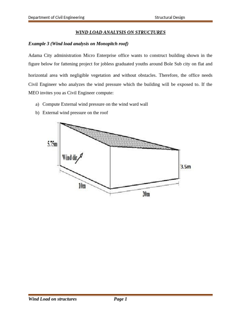 Wind Load Anaysis For Monopitch | PDF | Wound | Applied And ...