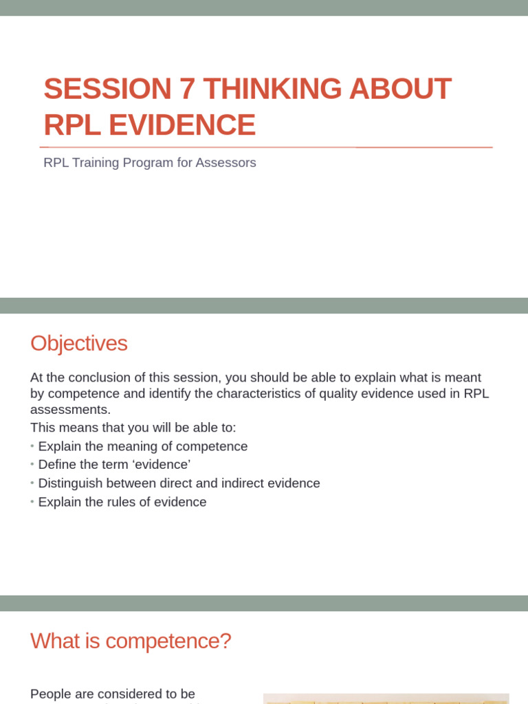 PPT7 Thinking About RPL Evidence | PDF | Skill | Evidence