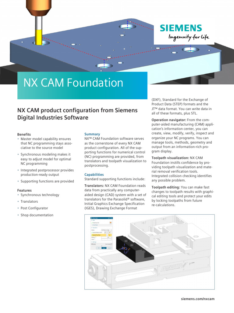 Siemens SW NX CAM Foundation Fact Sheet | PDF | Computer Aided Design ...