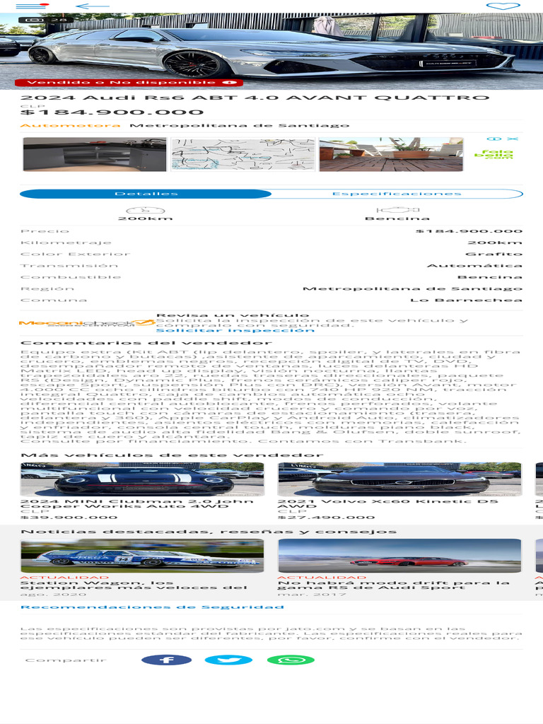 2024 Audi Rs6 Abt 4.0 Avant Quattro | PDF | Tracción en las cuatro ruedas | Vehículos con ...