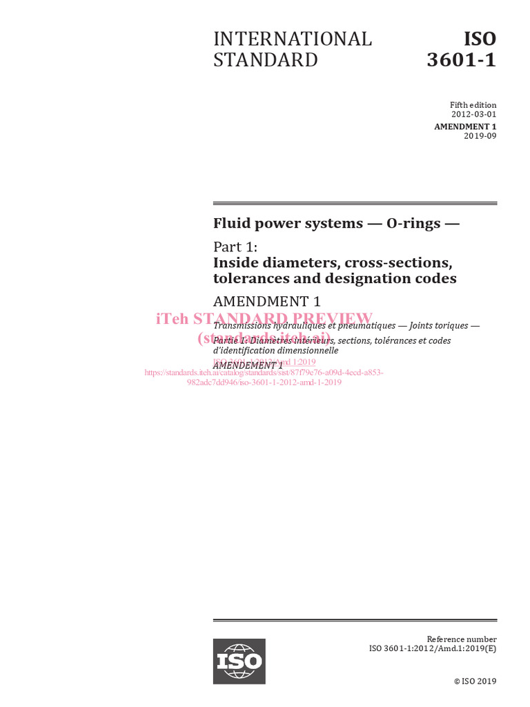 ISO 3601 1 2012 Amd 1 2019 | PDF | International Organization For ...