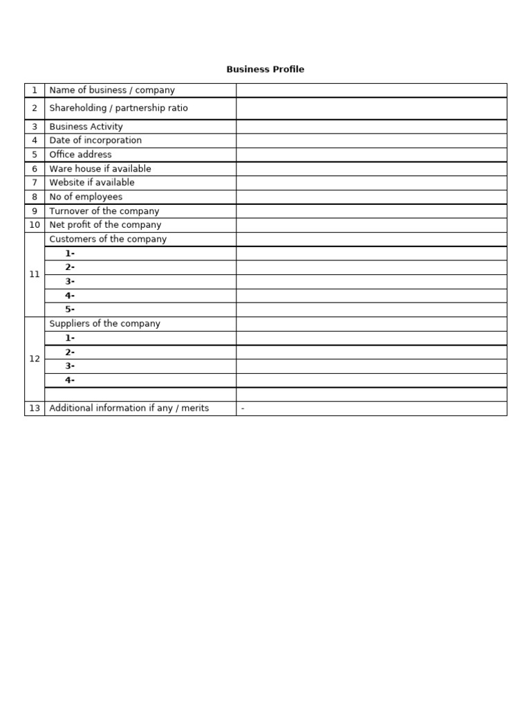 NBF Business Profile - Self Employed 5 | PDF