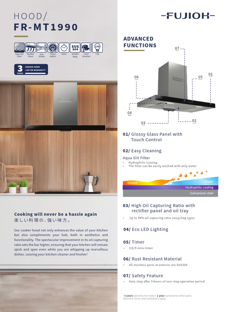 Eco LED Cooker Hood Features | PDF | Electricity | Manufactured Goods