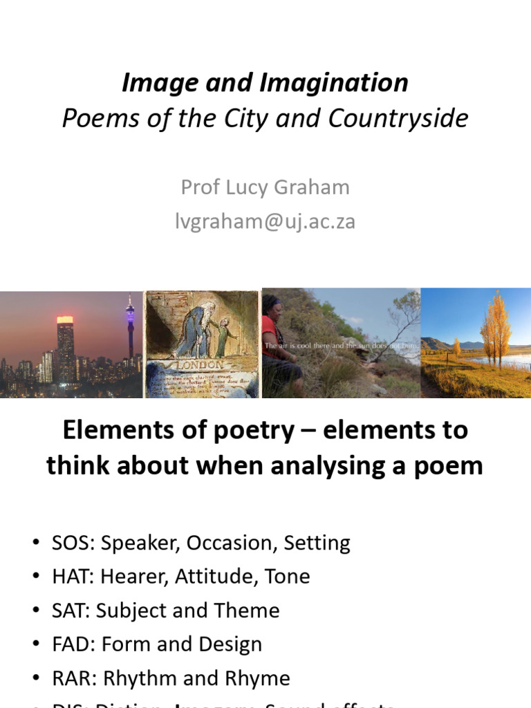 English 1B Poetry - Poetry of The City and Countryside 2024 - Poems of ...