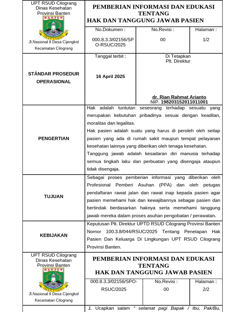SPO HAK DAN TANGGUNG JAWAB Fix | PDF