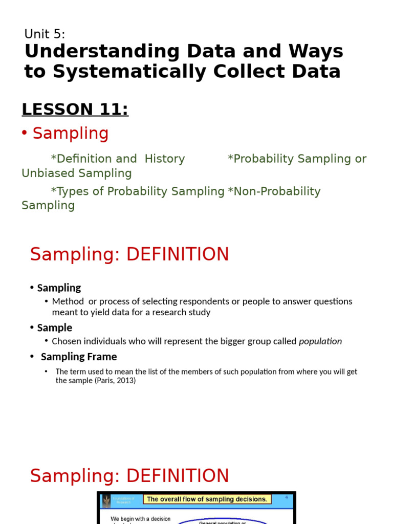 Unit 5 (Lesson 11 Summary) | PDF | Sampling (Statistics) | Probability ...