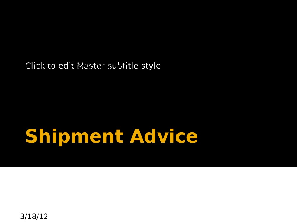 Shipment Advice | PDF