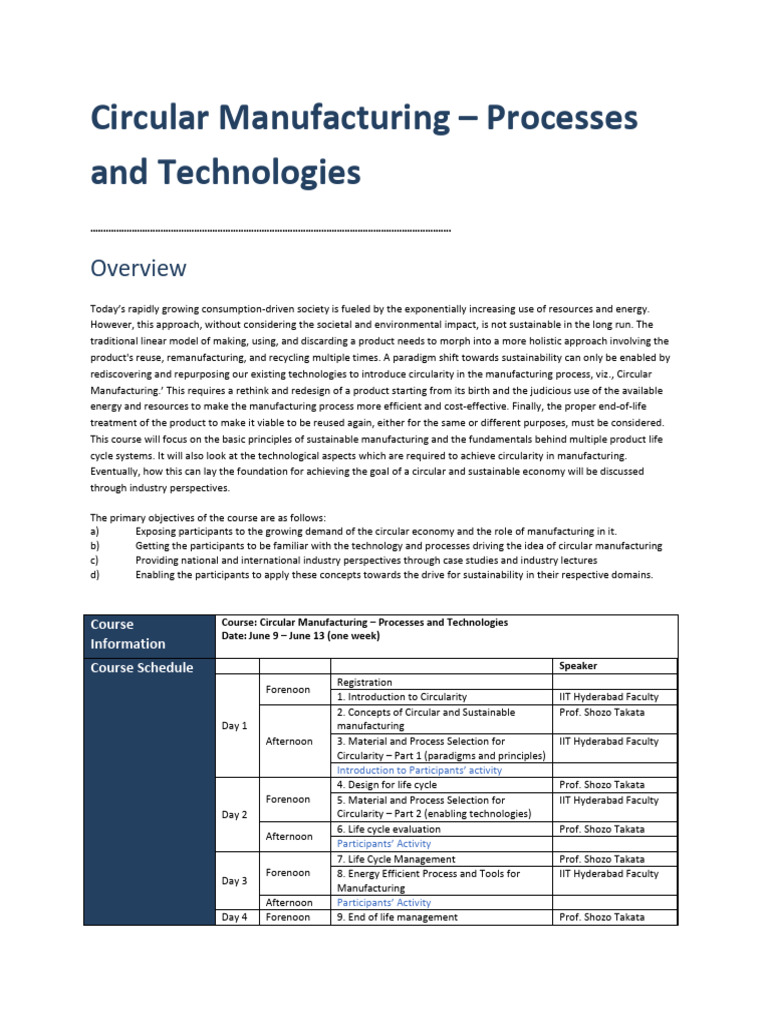GIAN Brochure - Circular Manufacturing | PDF | Sustainability | Economies